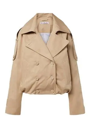Acne Studios Cropped Cotton Twill Trench Coat - Beige