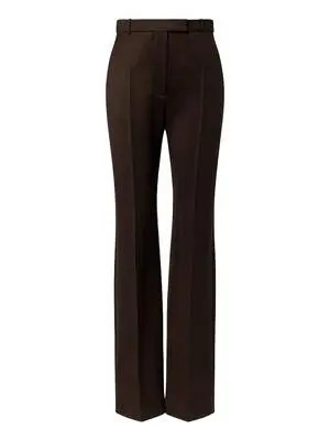 Alexander McQueen Straight Leg Wool Trousers - Brown