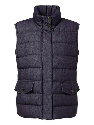 Moncler Bessez Denim Down Vest - Blue