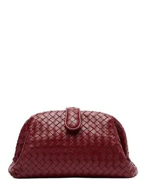 Bottega Veneta Lauren 1980 Small Leather Clutch - Burgundy
