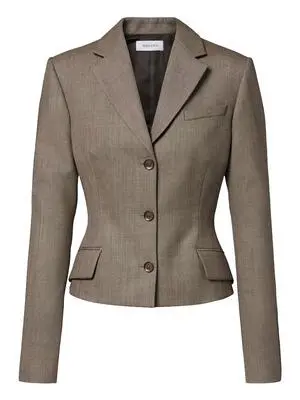 Alexander McQueen Cropped Wool Blazer - Grey