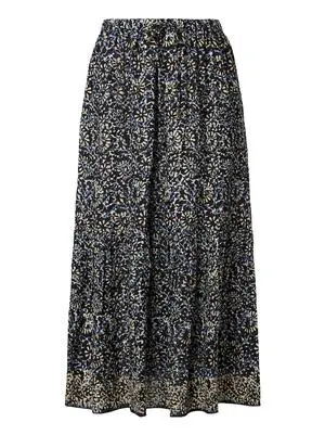 Ulla Johnson Olina Printed Tiered Midi Skirt - Multicoloured