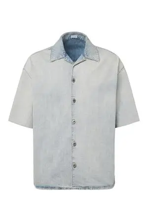 Loewe Anagram Denim Bowling Shirt - Blue