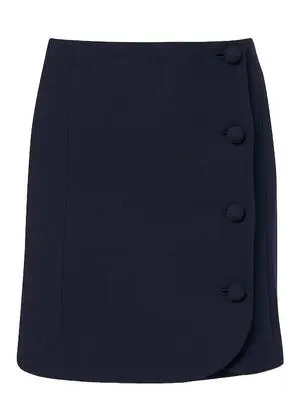 Valentino Garavani Virgin Wool Crêpe Miniskirt - Blue