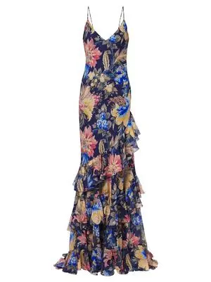 Etro Floral Ruffled Gown - Multicoloured