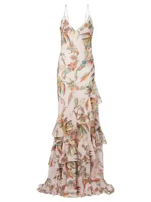 Etro Floral Ruffled Gown - Multicoloured