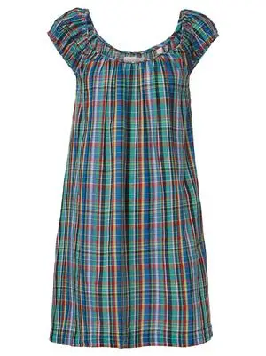DÔEN Faye Plaid Cotton Mini Dress - Multicoloured
