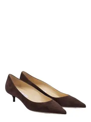 JIMMY CHOO Jimmy Choo Amelia Suede Pointed Toe Pumps Brown