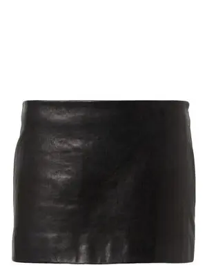 Khaite Jett Leather Miniskirt - Black