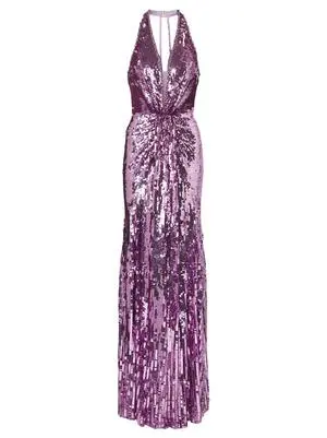 Jenny Packham Lisette Embellished Gown - Purple