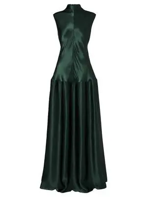 FFORME Satin Maxi Dress In Violet - Green