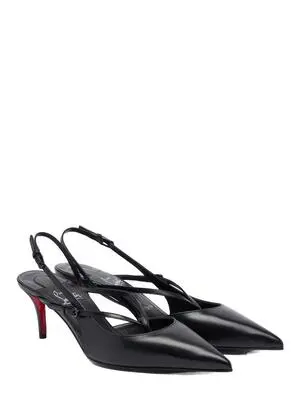 CHRISTIAN LOUBOUTIN Miss Z Leather Slingback Pumps - Black