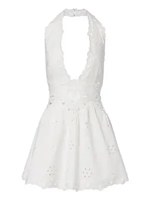 Retrofete Broderie Anglaise Cotton-blend Mini Dress - White