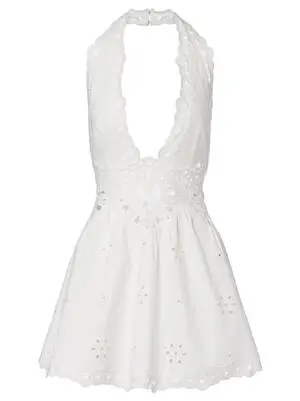 Retrofete Broderie Anglaise Cotton Blend Minidress - White