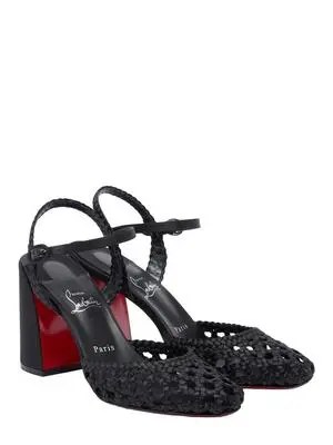CHRISTIAN LOUBOUTIN Jane Crêpe Satin Pumps With Buckle-fastening Ankle Strap - Black