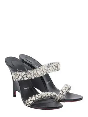 CHRISTIAN LOUBOUTIN Embellished Wedge Sandals - Transparent