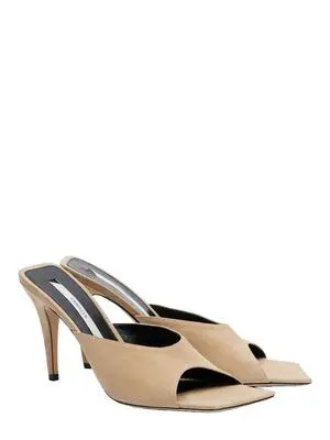 CHRISTEN Suede Mules - Beige