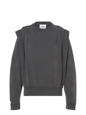 MARANT ETOILE Cotton Jersey Sweatshirt With Gathered Shoulders - Grey