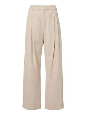 Brunello Cucinelli Cotton-blend Corduroy Wide-leg Pants - White