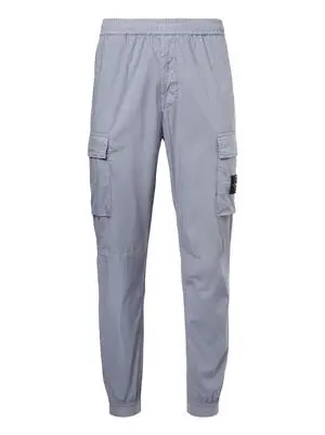 Stone Island Stone Island Compass Cotton-Blend Cargo Pants Blue