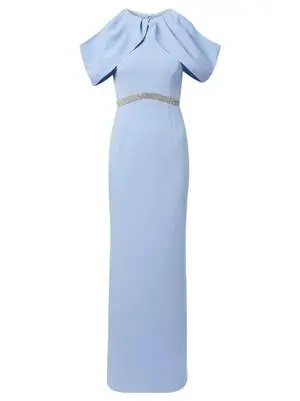 Rebecca Vallance Embellished Crepe Gown - Blue