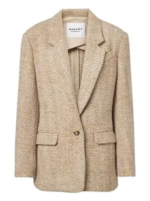 MARANT ETOILE Parly Herringbone Blazer - Beige