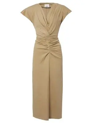 Isabel Marant Étoile Nadra Gathered Cotton Jersey Midi Dress - Beige