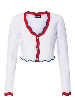 Retrofete Orlaithe Ribbed-knit Cardigan - White