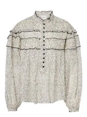 MARANT ETOILE Doane Polka-dot Cotton Voile Blouse - White