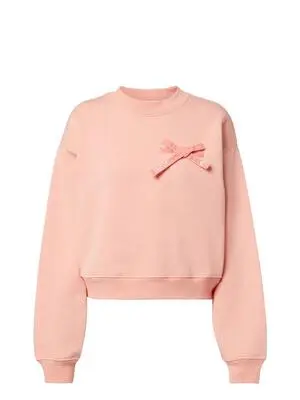 PATOU Bow-detail Cotton Jersey Sweatshirt - Pink