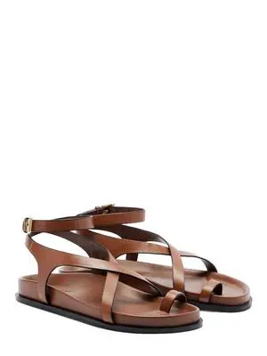 A.emery Jalen Slim Leather Sandals - Brown