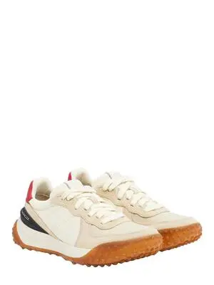 Moncler Corso Suede-trimmed Sneakers - White