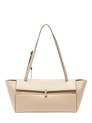 Savette Savette Symmetry Trapeze Medium Leather Shoulder Bag Beige