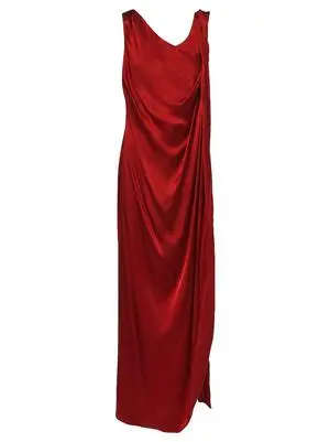 MAISON MARGIELA Draped Satin Maxi Dress - Red