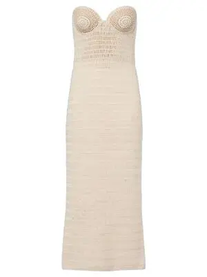 Magda Butrym Crochet Corset Dress - Beige