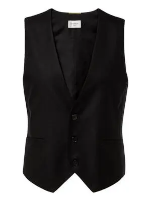 Saint Laurent Cashmere And Silk Vest - Black