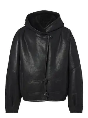 Isabel Marant Étoile Amiel Hooded Leather Jacket - Black