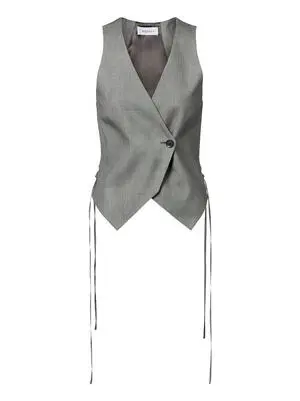 Alexander McQueen Asymmetrical Wool Vest - Grey