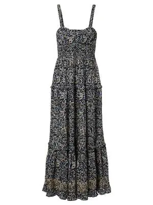 Ulla Johnson Ophelia Printed Cotton-blend Midi Dress - Blue