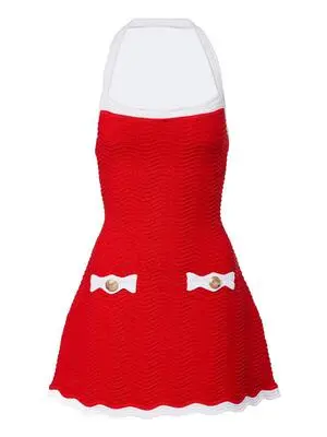 Retrofete Ondina Ribbed-knit Minidress - Red