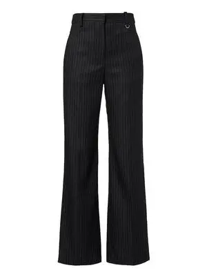 Isabel Marant Étoile Noanda Pinstriped Wool-blend Straight-leg Pants - Black