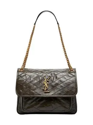 Saint Laurent Niki Medium Leather Shoulder Bag - Green