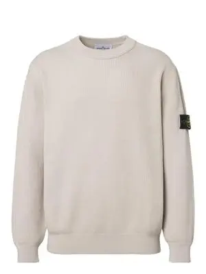 Stone Island Compass Cotton Crewneck Sweater - Beige