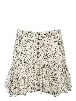 MARANT ETOILE Daneen Polka Dot Cotton Voile Miniskirt - White