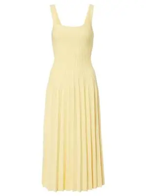 Staud Ellison Pleated Maxi Dress - Yellow