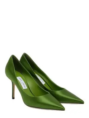 JIMMY CHOO Love Satin Pumps - Green