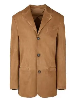 TOD'S Pashmy Suede Single-breasted Blazer - Brown