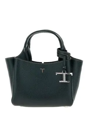 TOD'S Grained Leather Mini Shopping Bag - Black