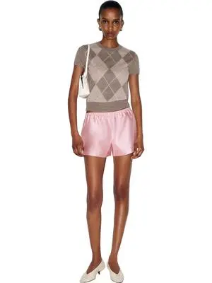 REFORMATION Darcy Cashmere T-shirt - Brown