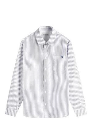 Burberry B Shield Logo Stripe Shirt - Iris/chalk